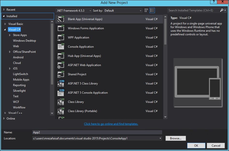 Visual Studio 2015 Preview & ASP.NET 5 – M Reza Faisal