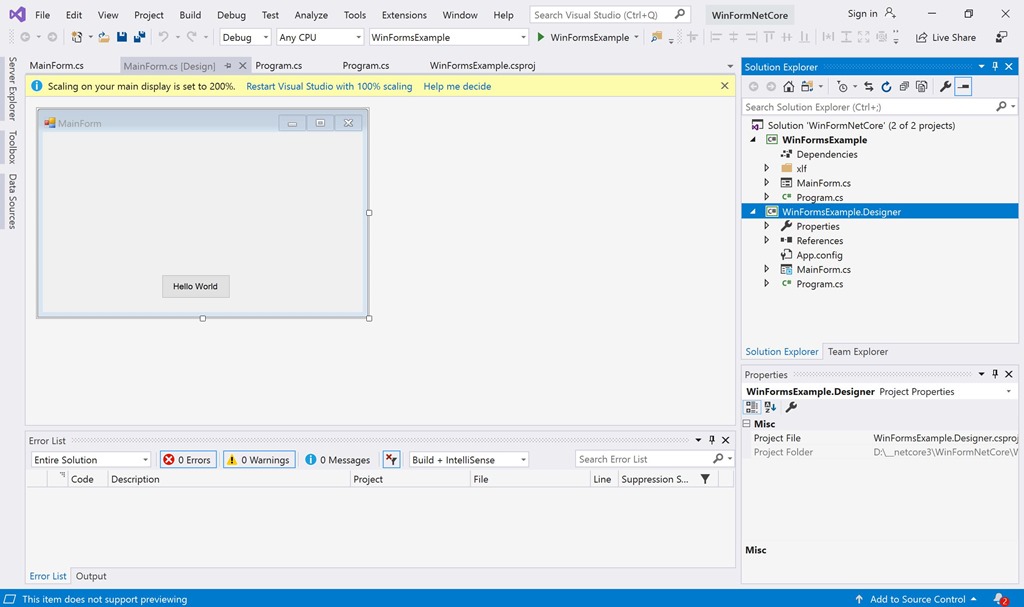 Memulai Membangun Aplikasi Desktop dengan WinForms .NET Core 3 – M Reza Faisal